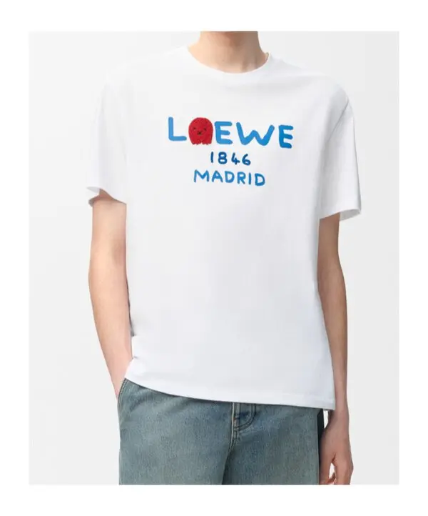 Loewe Relaxed Fit Cotton T-shirt With Printed And Embroidered Details