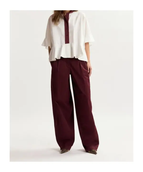 Essentiel Antwerp Tapered Cotton Pants With Twisted Seams