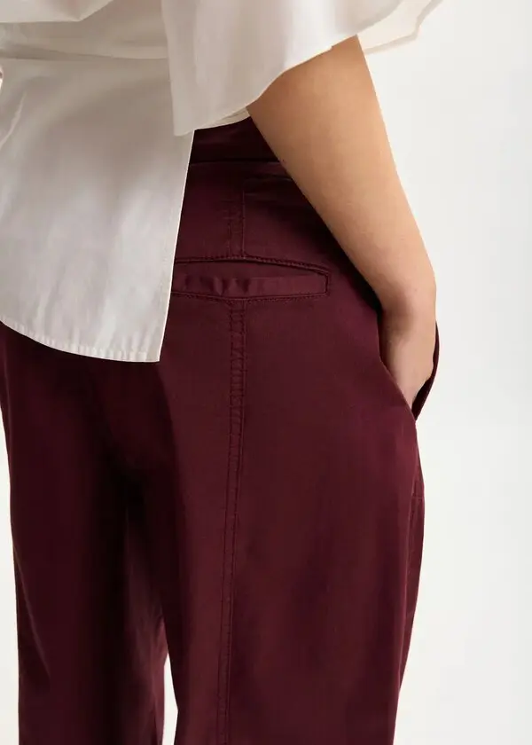 Essentiel Antwerp Tapered Cotton Pants With Twisted Seams