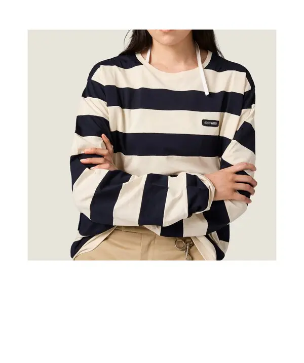 Miu Miu Striped Jersey T-shirt