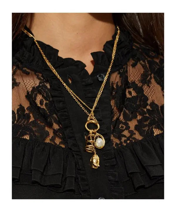 Chloé Pendant Necklace With Logo Plaque