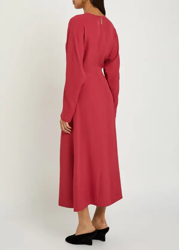 JOSEPH Hills Cut-out Crepe Midi Dress - Red