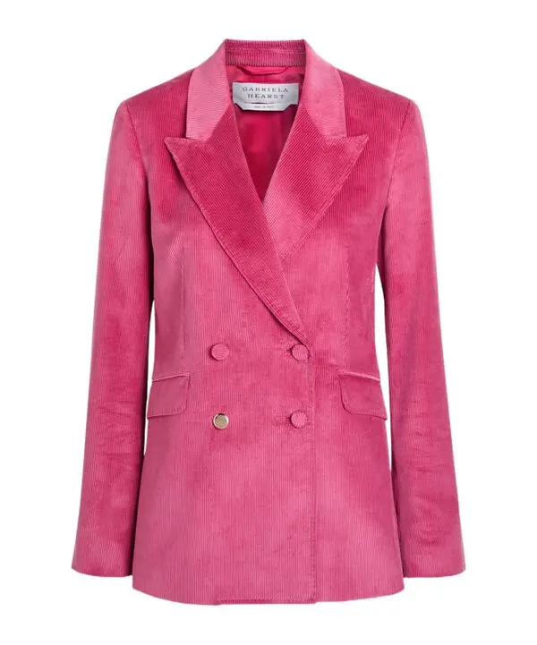 Gabriela Hearst Double-breasted Corduroy Blazer - Pink