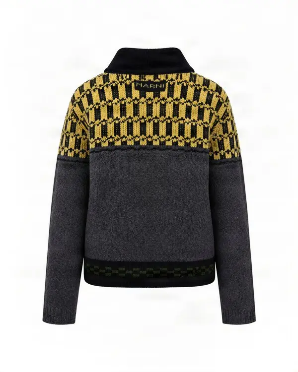 Marni Jacquard-knitted Buttoned Cardigan