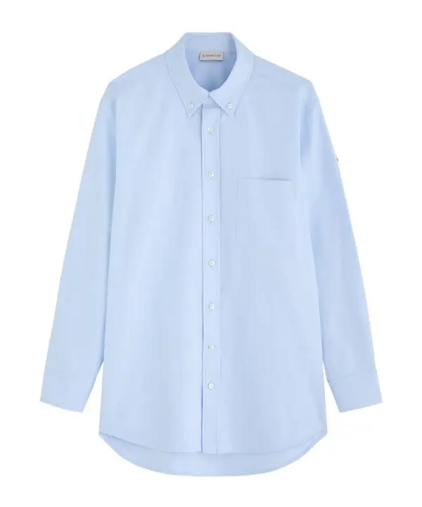 Moncler Logo-appliquéd Cotton Shirt - Blue