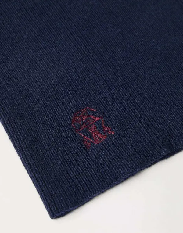 Brunello Cucinelli Logo Embroidered Cashmere Scarf