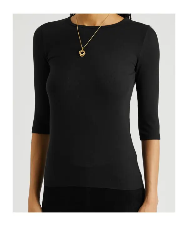 Vince Ribbed Stretch-jersey Top