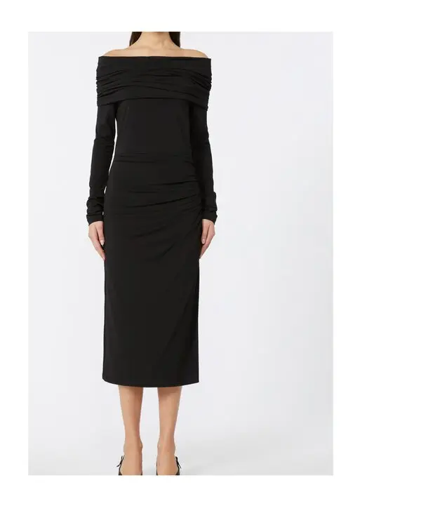 Max Mara Draped Off-shoulder Midi Dress