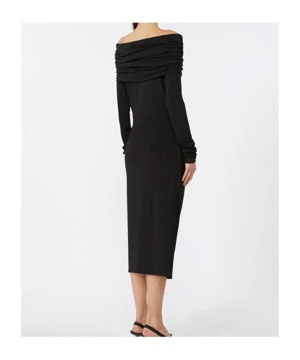 Max Mara Draped Off-shoulder Midi Dress