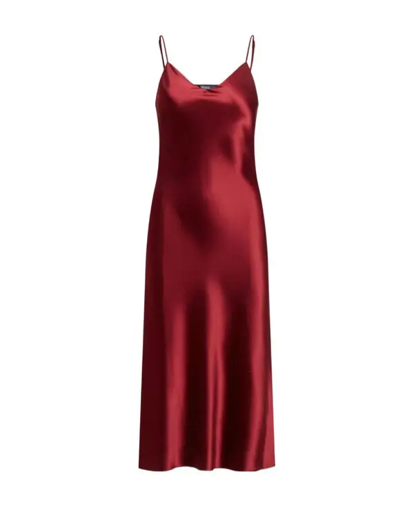 Polo Ralph Lauren Slip-on Silk Midi Dress - Red