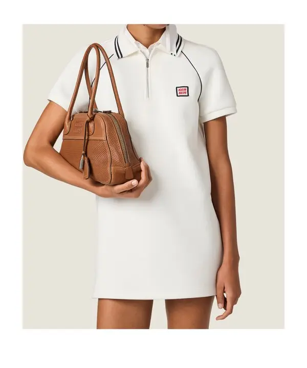 Miu Miu Bonded Cotton Piqué Minidress