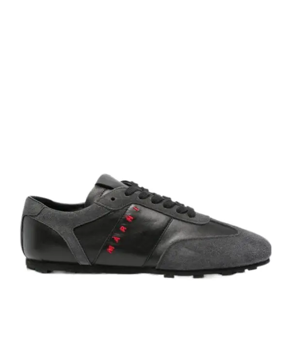 Marni Panelled Logo Embroidered Sneakers