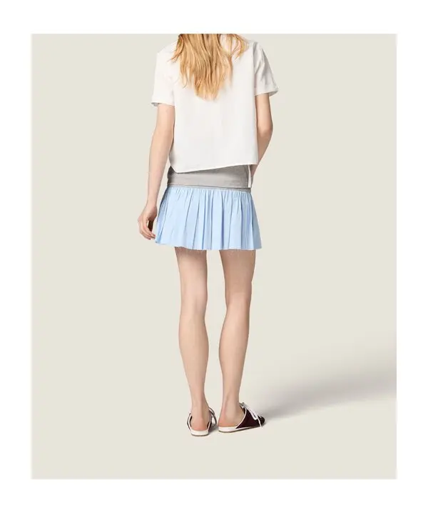 Miu Miu Jersey And Poplin Skirt - Blue