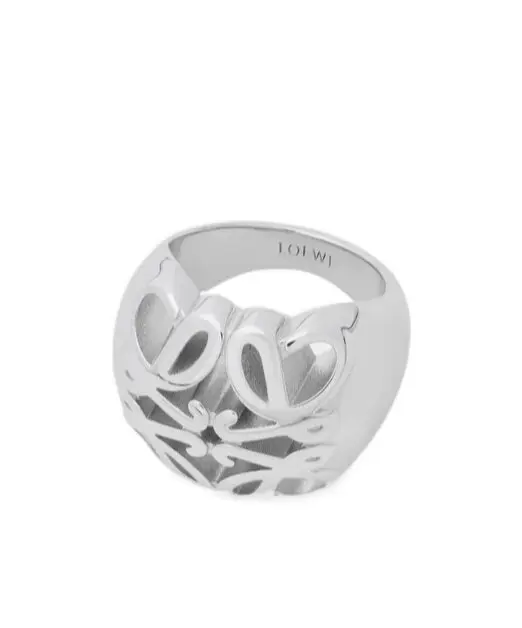 Loewe Sterling Anagram Bombe Signet Ring