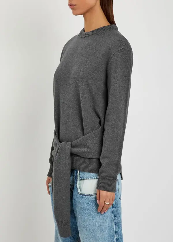 J.W.ANDERSON Waist Tie Wool-blend Jumper - Black