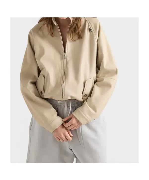 Prada Nappa Leather Blouson Jacket - Ivory