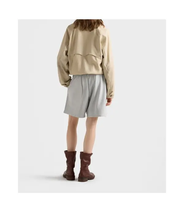 Prada Nappa Leather Blouson Jacket - Ivory