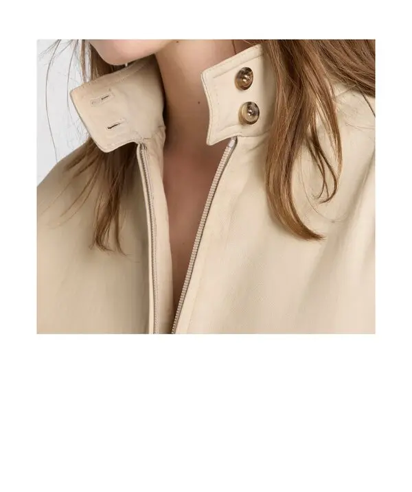 Prada Nappa Leather Blouson Jacket - Ivory