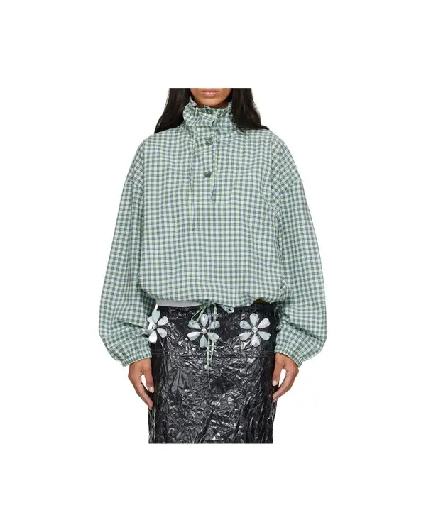 Marni Checked High Neck Blouse