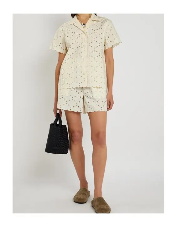 Moncler Embroidered Cotton-blend Shirt - White