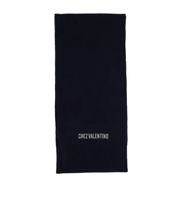 Valentino Garavani Logo Embroidered Knitted Scarf
