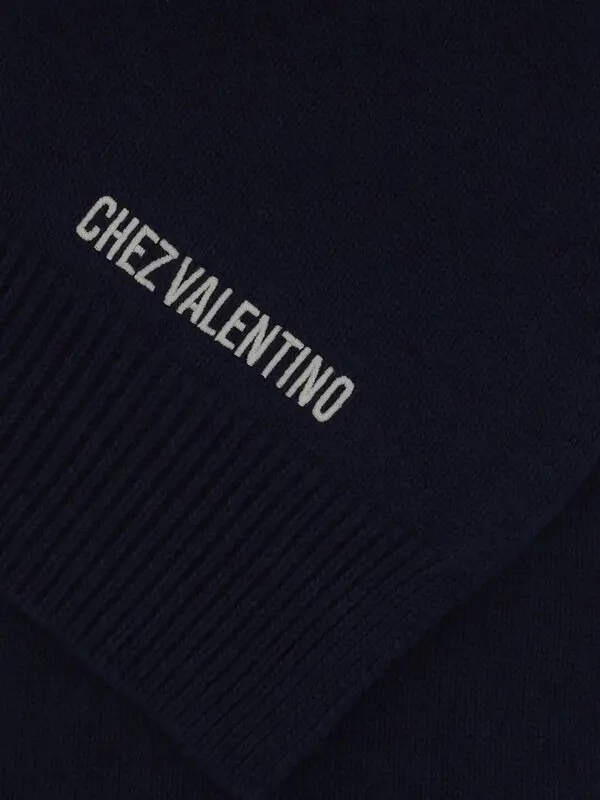 Valentino Garavani Logo Embroidered Knitted Scarf