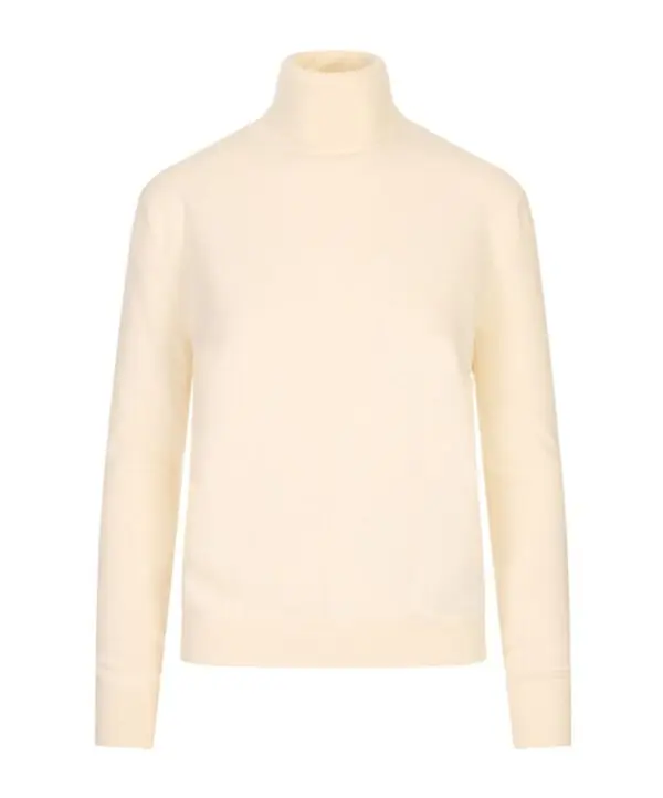 JIL SANDER High Neck Ribbed Knit Sweater