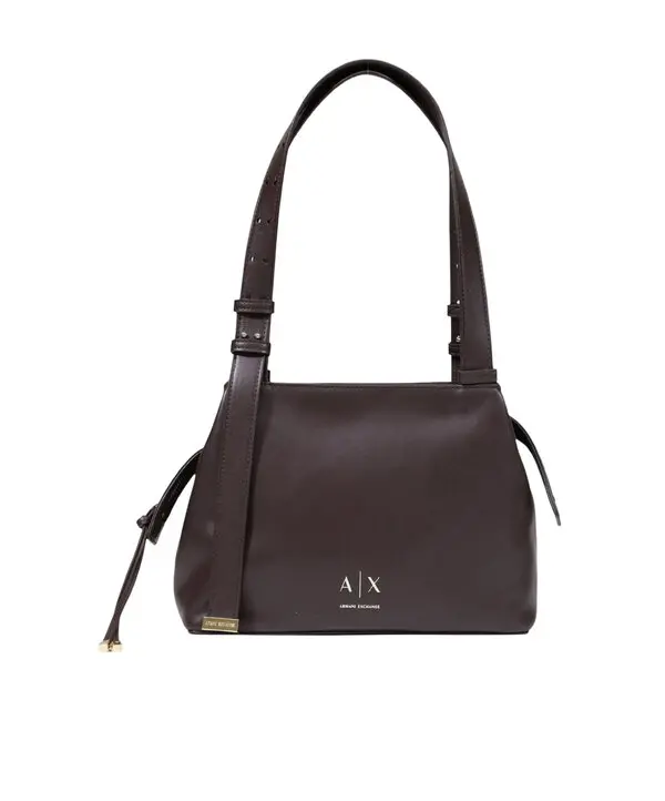 Armani Exchange Zipper Shoulder Bag - Black