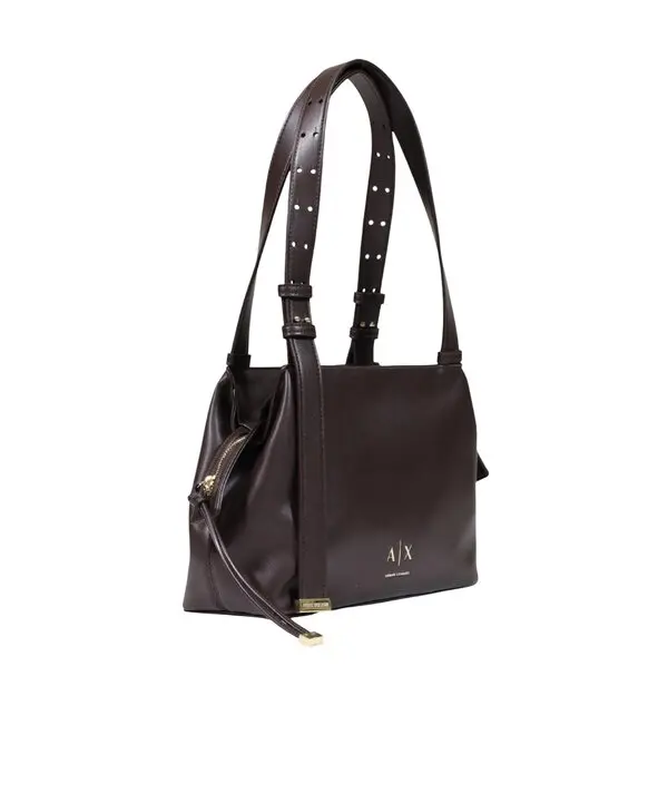 Armani Exchange Zipper Shoulder Bag - Black