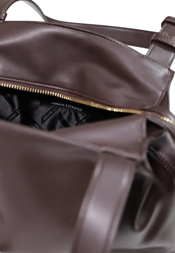 Armani Exchange Zipper Shoulder Bag - Black