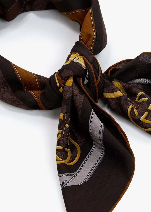 Gucci Harry Twill Scarf - Dark Brown