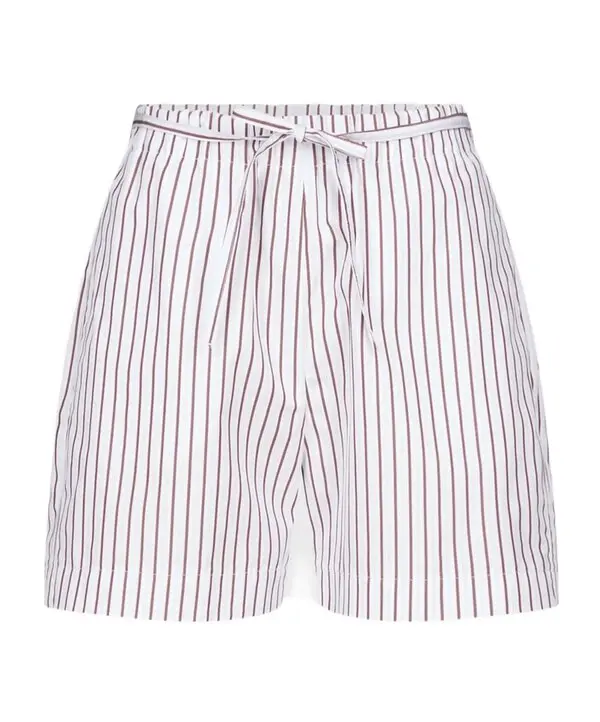 Loulou De Saison Striped Drawstring Shorts - White/red