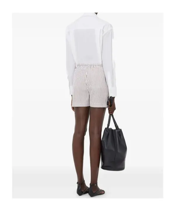 Loulou De Saison Striped Drawstring Shorts - White/red