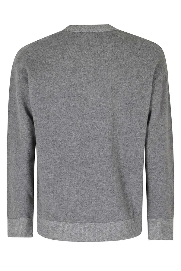 ROBERTO COLLINA Crew Neck Long Sleeve Knit Top - Gray