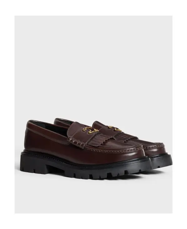 Celine Margaret Loafer With Triomphe Frame In Polished Bull