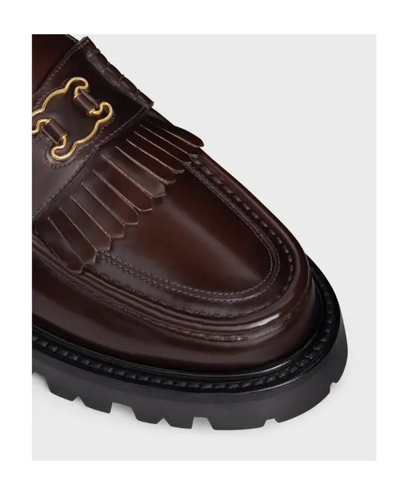 Celine Margaret Loafer With Triomphe Frame In Polished Bull