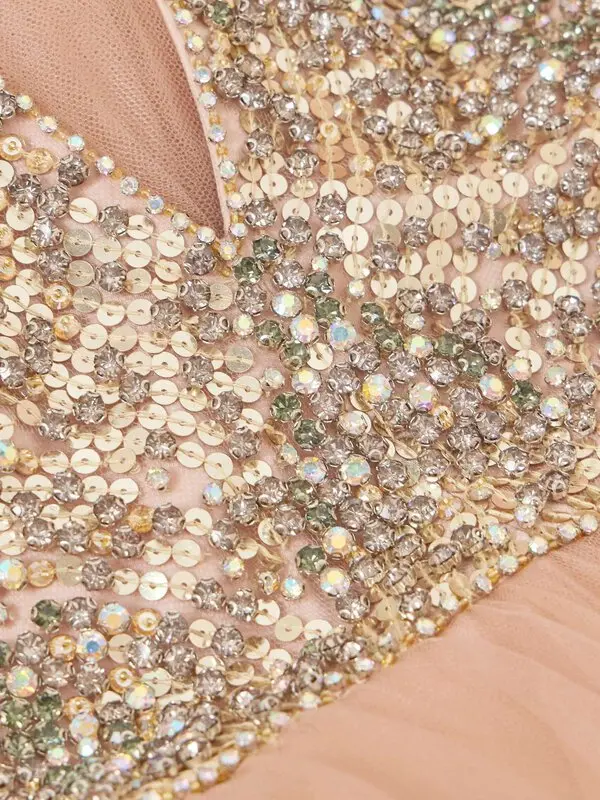 Jenny Packham Embellished Tulle Gown - Nude