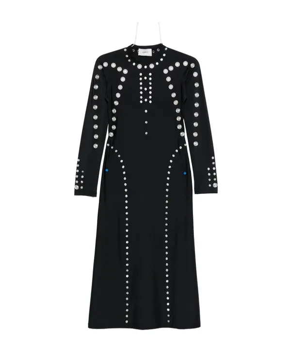 Coperni Metallic-embellished Long-sleeve Dress