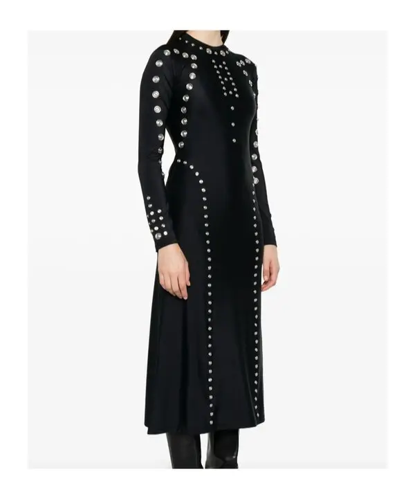 Coperni Metallic-embellished Long-sleeve Dress