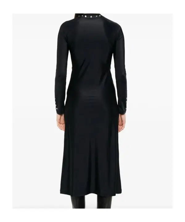 Coperni Metallic-embellished Long-sleeve Dress