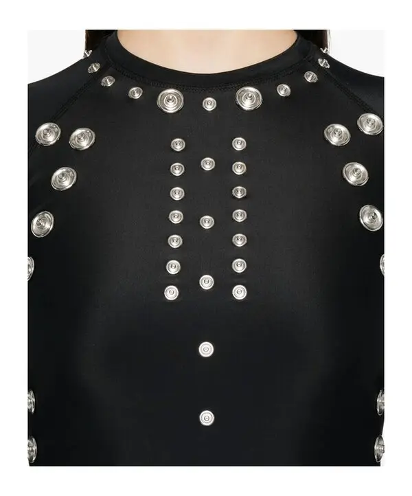 Coperni Metallic-embellished Long-sleeve Dress