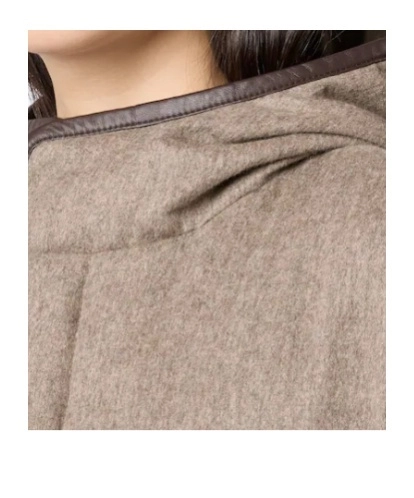 TOD'S Padded Hooded Coat With Leather Trim