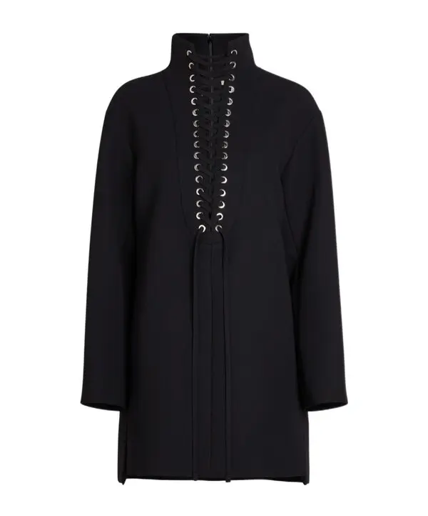 Khaite Lee Lace-up Crepe Mini Dress