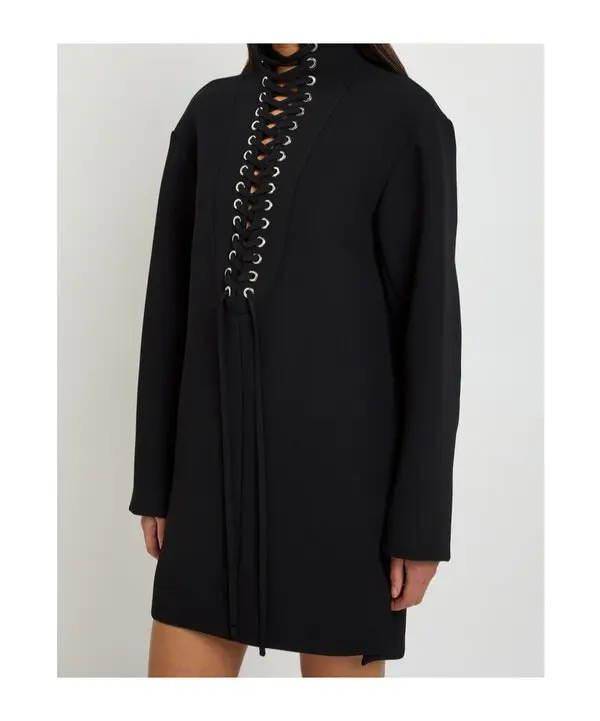 Khaite Lee Lace-up Crepe Mini Dress