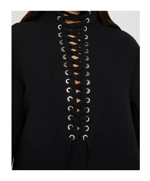 Khaite Lee Lace-up Crepe Mini Dress