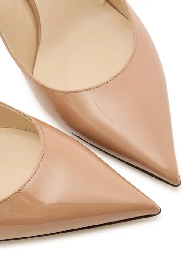 JIMMY CHOO Bing 65 Embellished Patent Leather Mules
