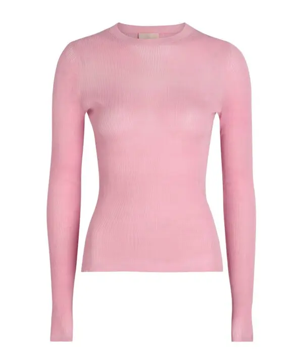 Khaite Mosi Fine-knit Silk Top - Pink