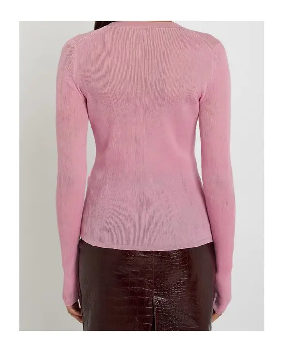 Khaite Mosi Fine-knit Silk Top - Pink