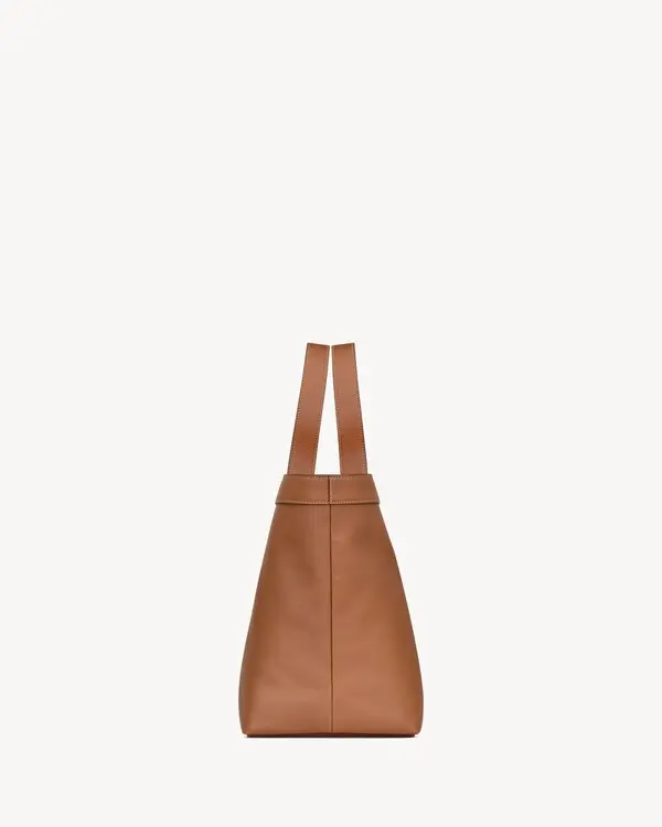 Saint Laurent Y Small Tote In Leather - Brown