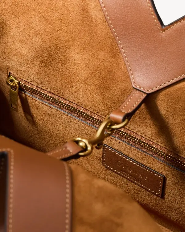 Saint Laurent Y Small Tote In Leather - Brown